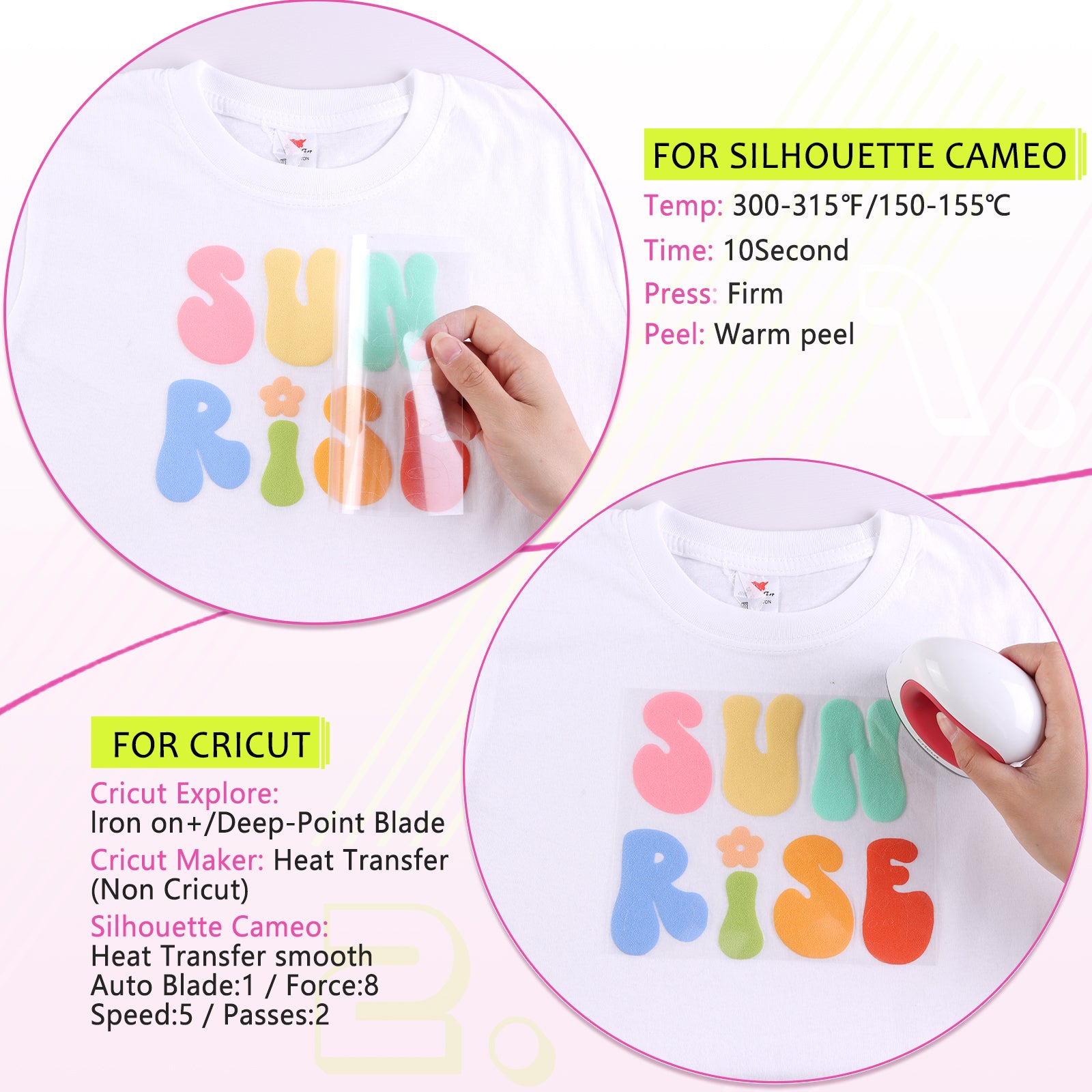 Tintnut Puff Vinyl Heat Transfer - 30 Sheets 12 x 10inches 3D Puff HTV ...