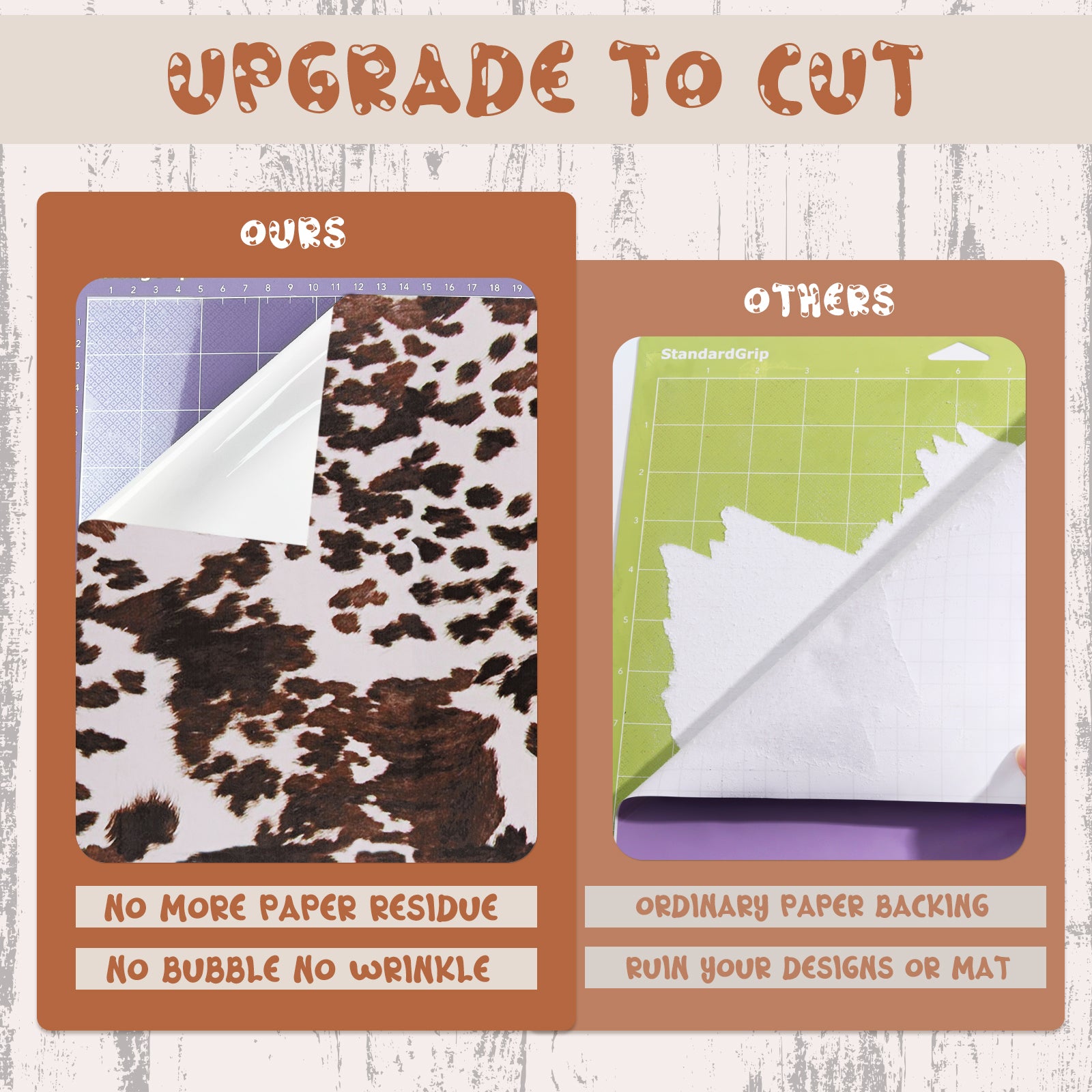 Tintnut Cowhide Permanent Vinyl - 10 Sheets 12"x10", Cow Print Adhesiv ...