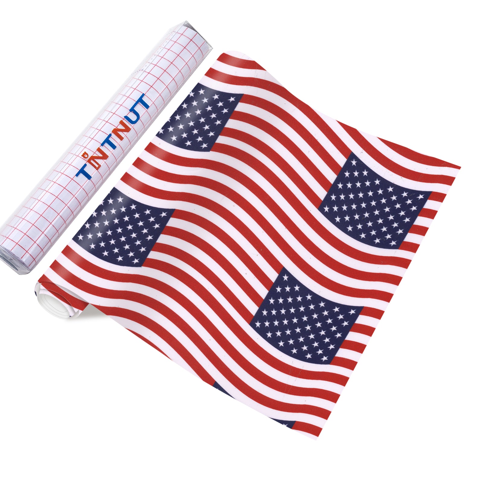 Tintnut American Flag Permanent Vinyl Patriot Waves Pattern Adhesive V ...