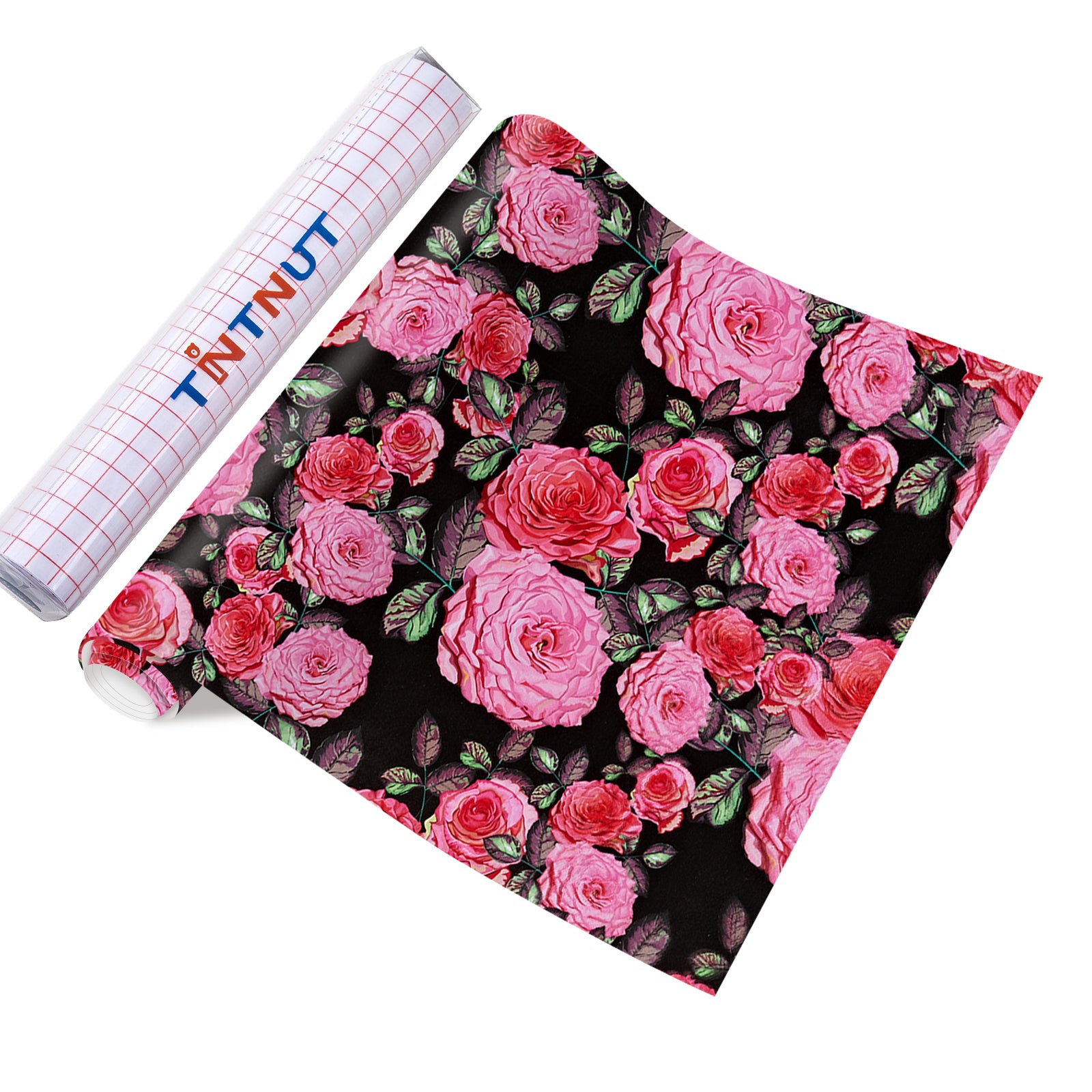Tintnut Rose Permanent Vinyl Pink Rose Adhesive Vinyl Sheets Floral Fl ...
