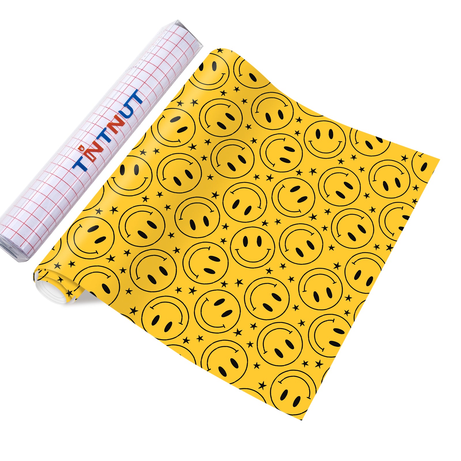 Tintnut Smiley Face Permanent Vinyl,Daisy Flower Adhesive Vinyl, Groov ...