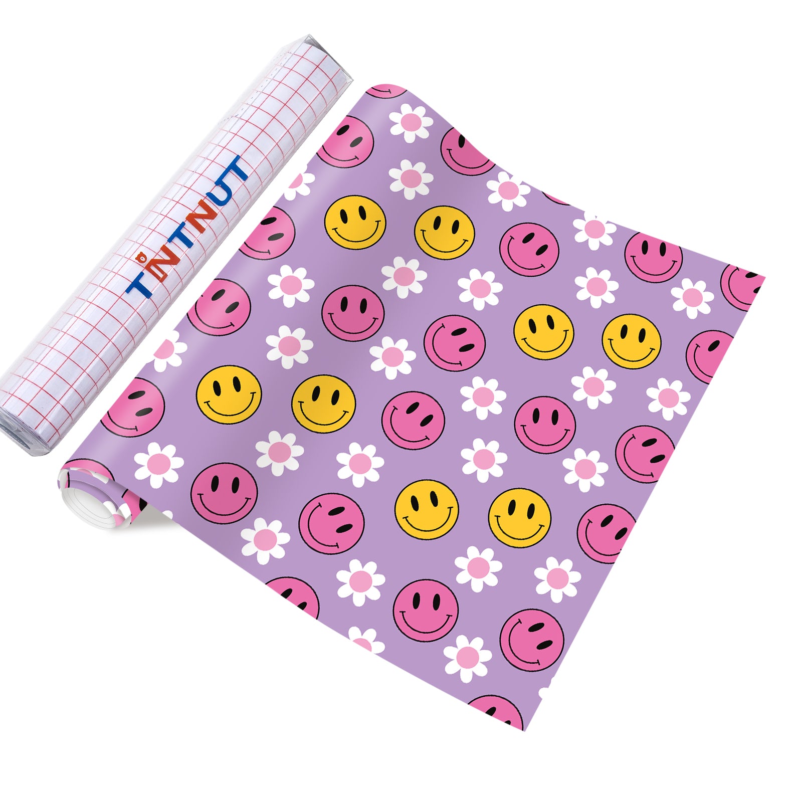 Tintnut Smiley Face Permanent Vinyl,Daisy Flower Adhesive Vinyl, Groov ...