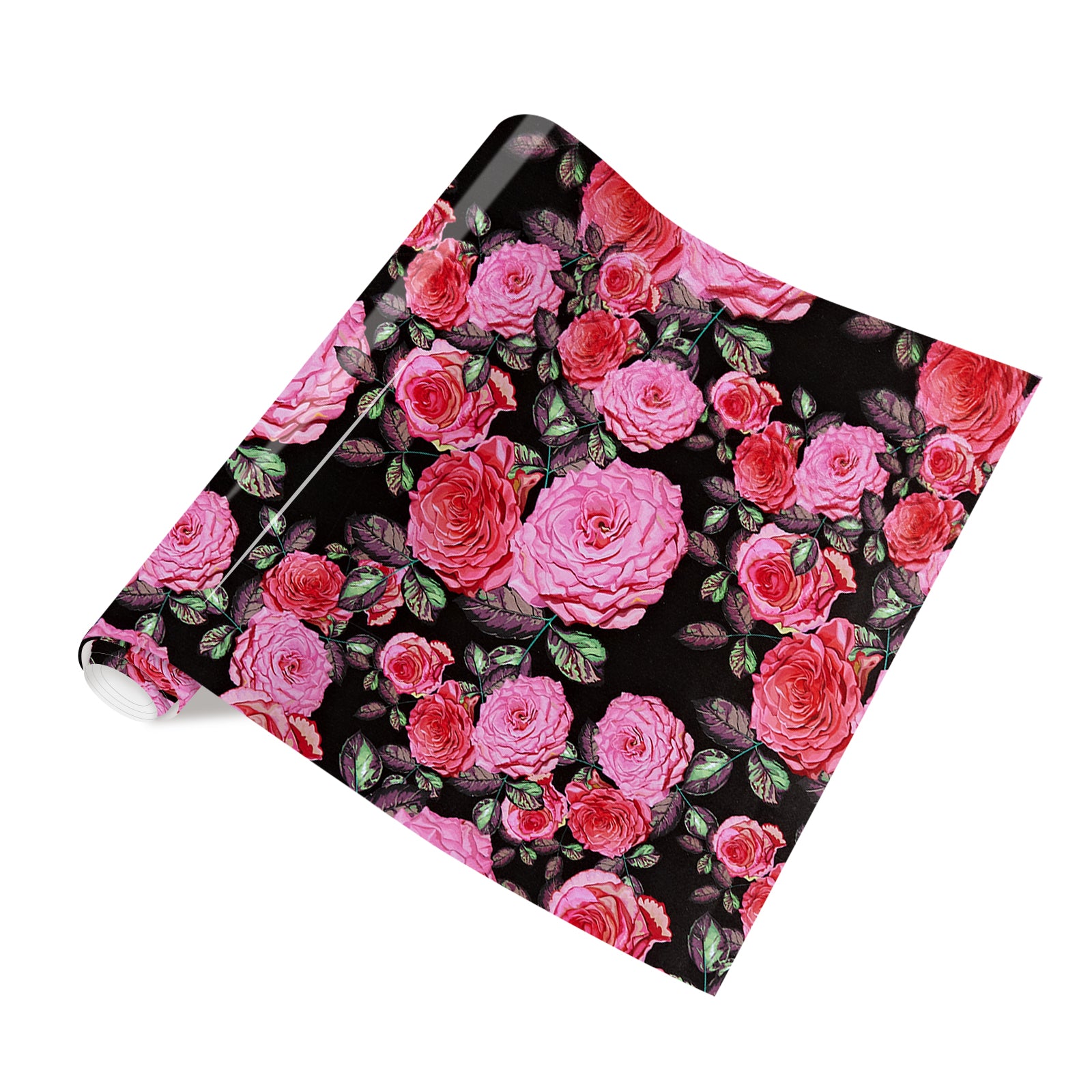 Tintnut Black Flower Heat Transfer Vinyl Rose Floral Pattern HTV Iron ...